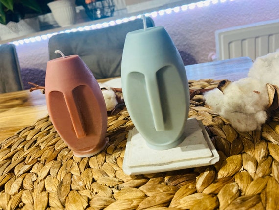 Moai Head Candle Made of 100% Organic Rapeseed Wax in - Etsy