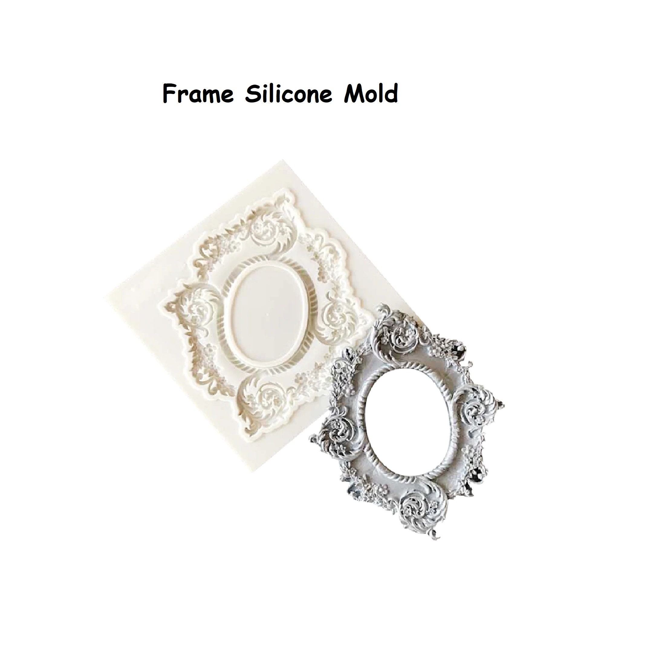 Vintage Frame Silicone Mold, Oval Frame Mold - Etsy