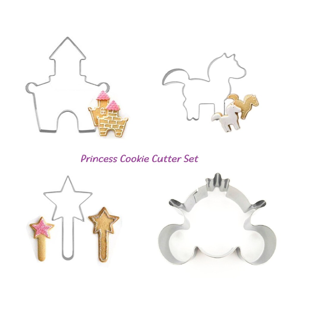Princess Cookie Cutter Set, 4pcs Princess Theme Cutters, PCSSC0382 - Etsy