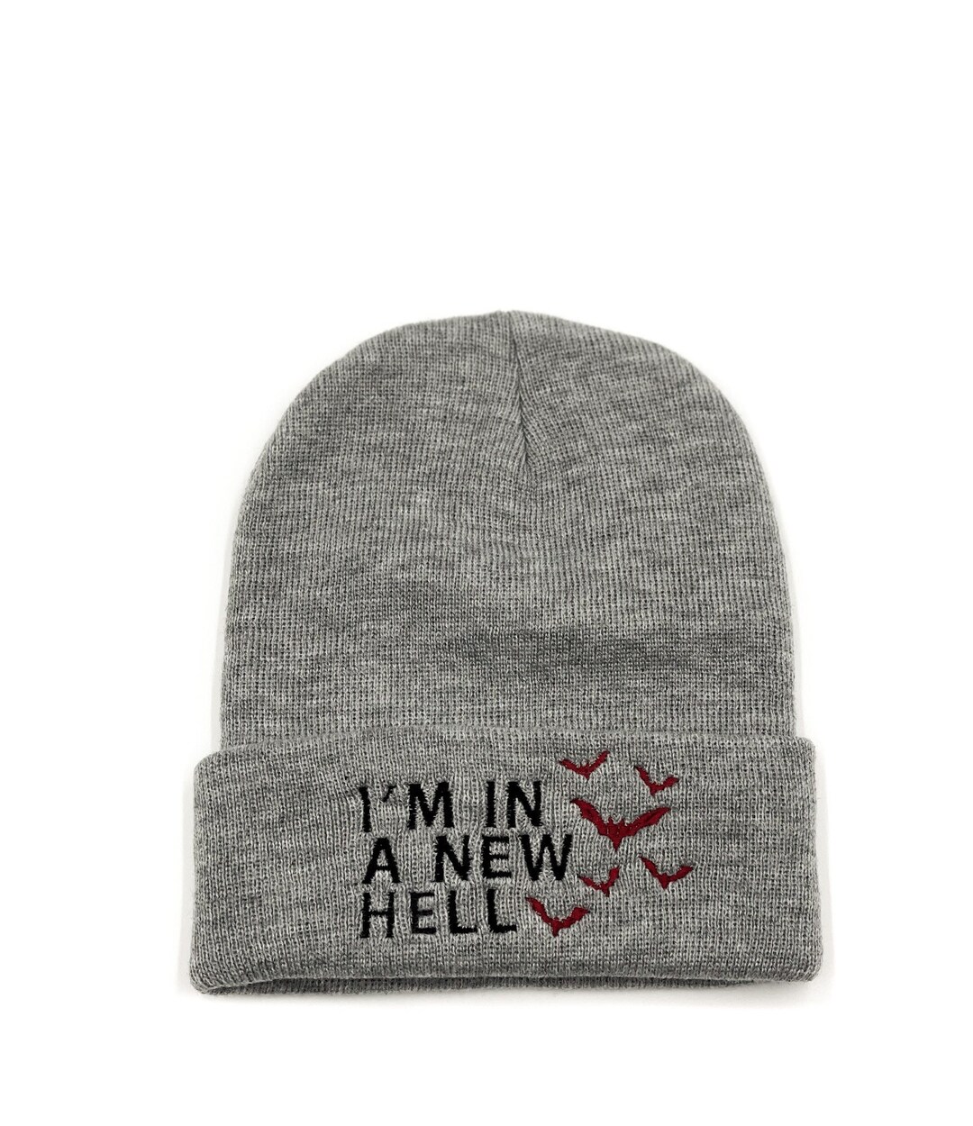 New Hell Embroidered Beanie - Etsy