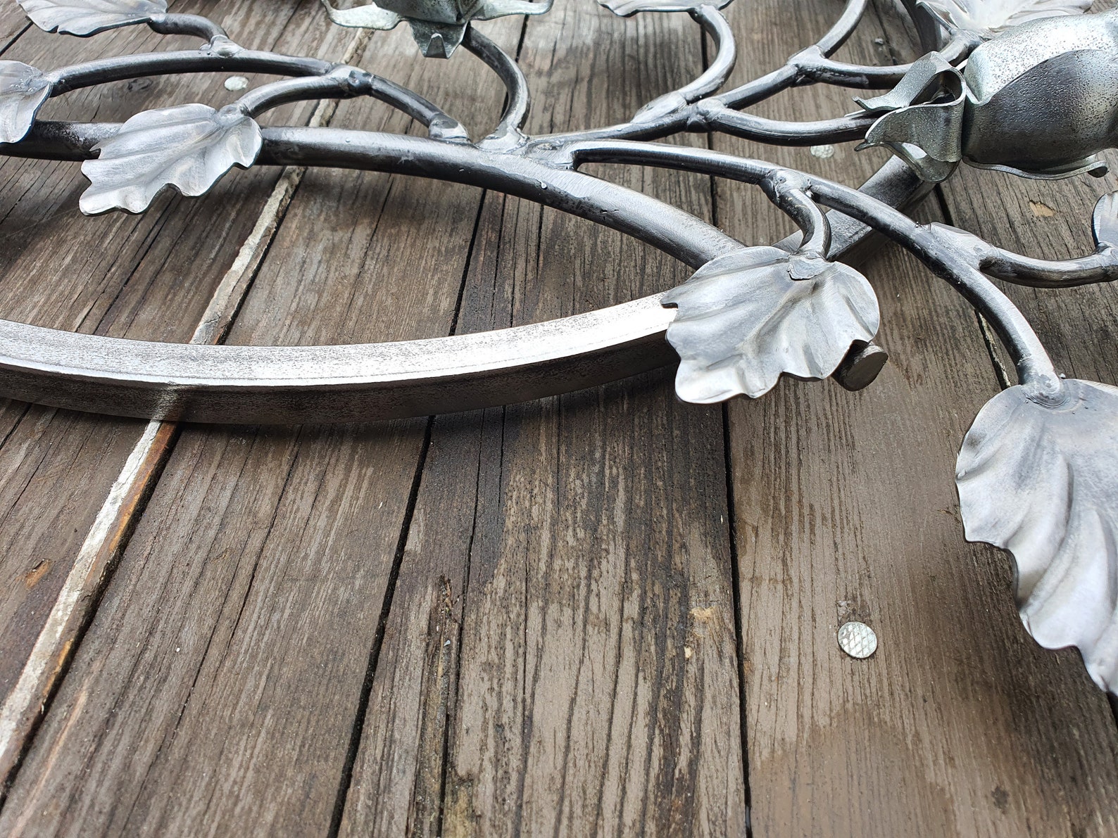 Steel Wall Art Sculpture Rose Rosette,ground Steel,metalworking,large ...