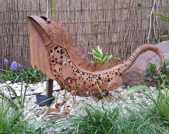 Metal Lizard Sculpture - Etsy