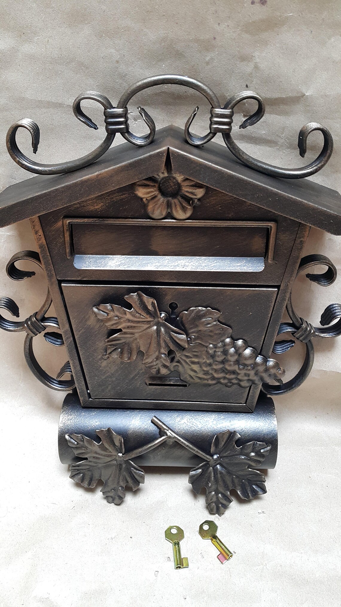 Handmade Metal Mailbox letterbox Wall Mounted tube for the - Etsy