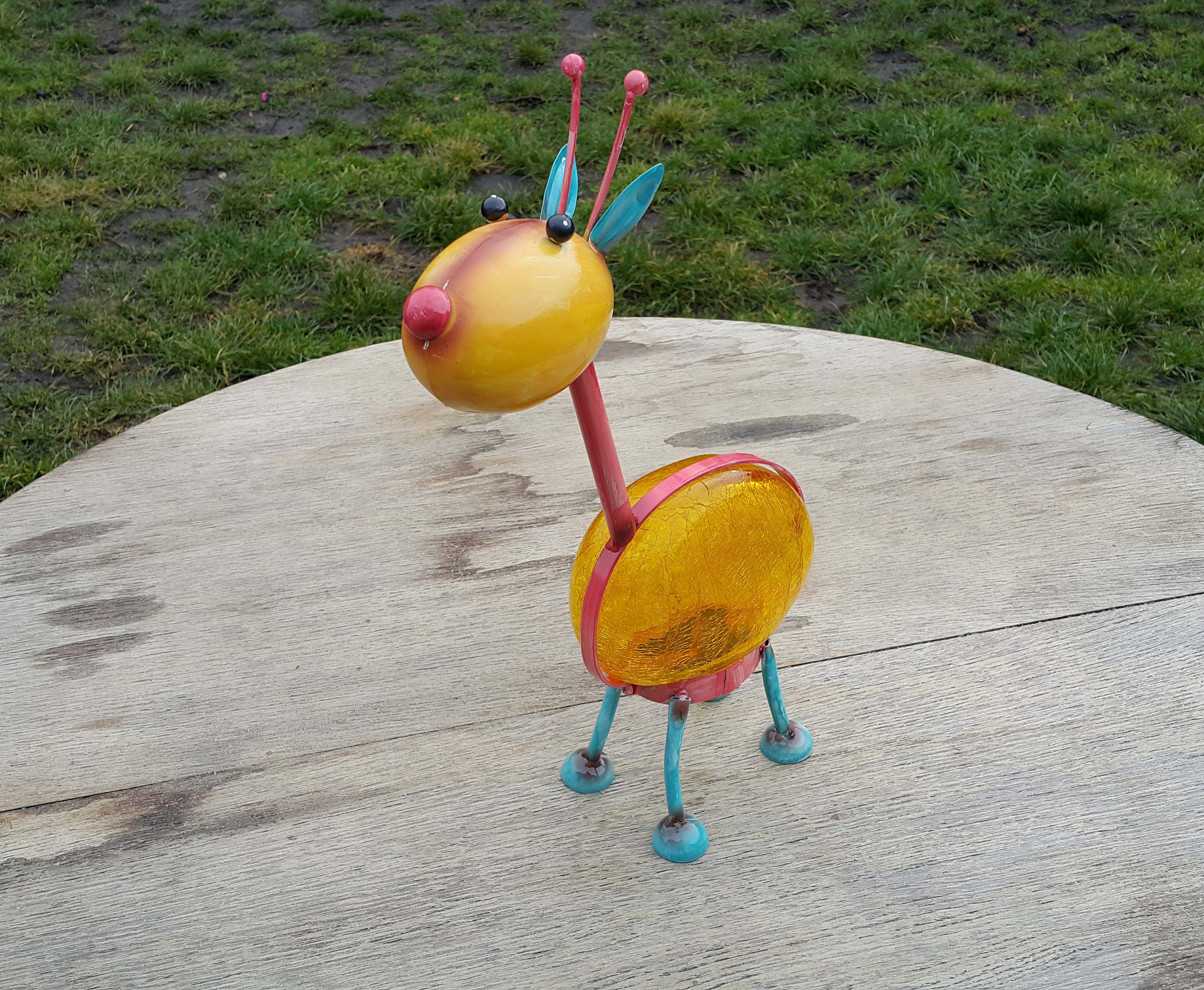 Giraffe With LED S Solar Panelmetal Garden/home Decor - Etsy