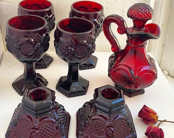 Avon Red Glassware | Etsy