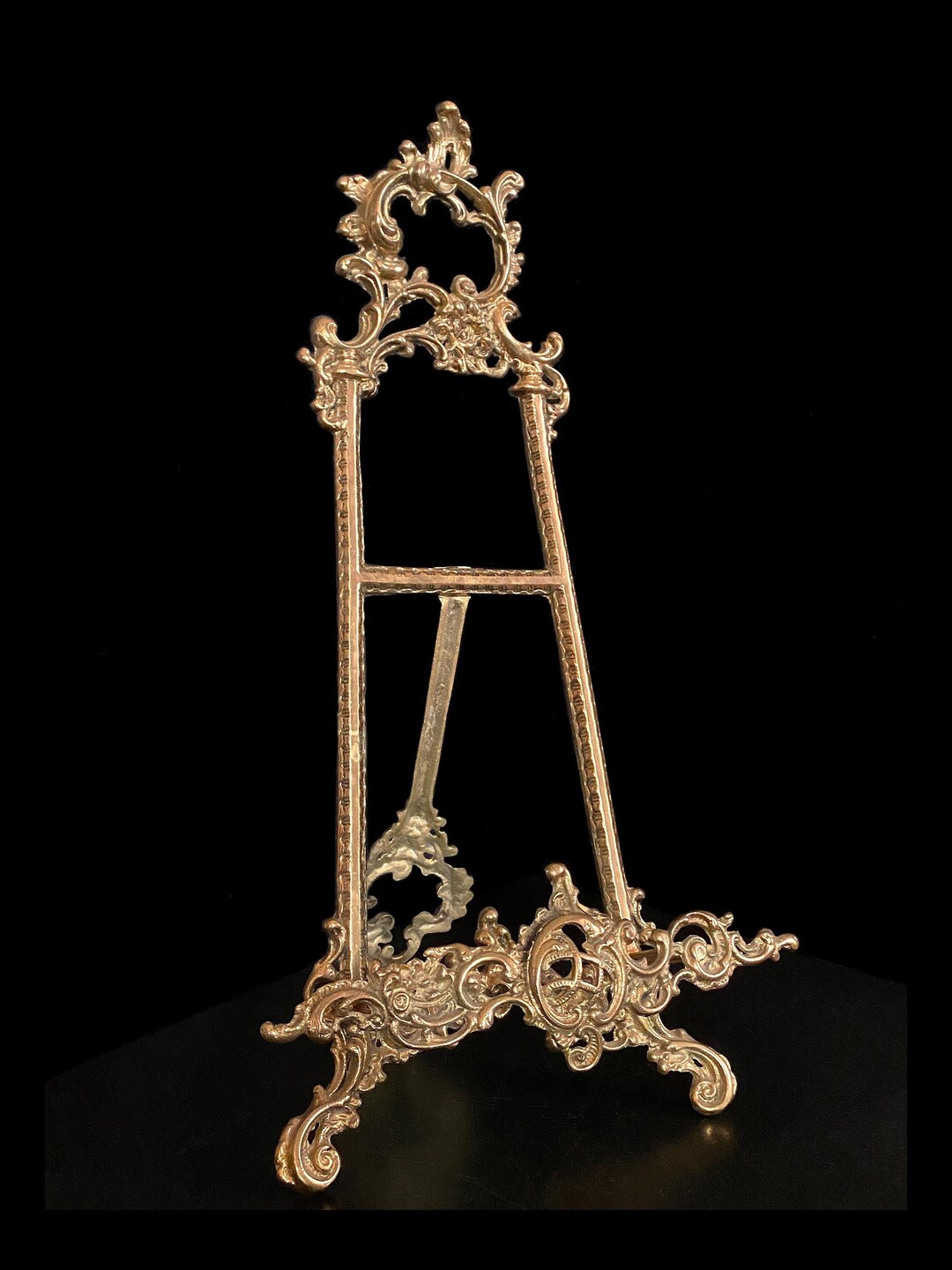 Vintage Brass Ornate Tabletop Picture/display Stand. 20" Tall. - Etsy