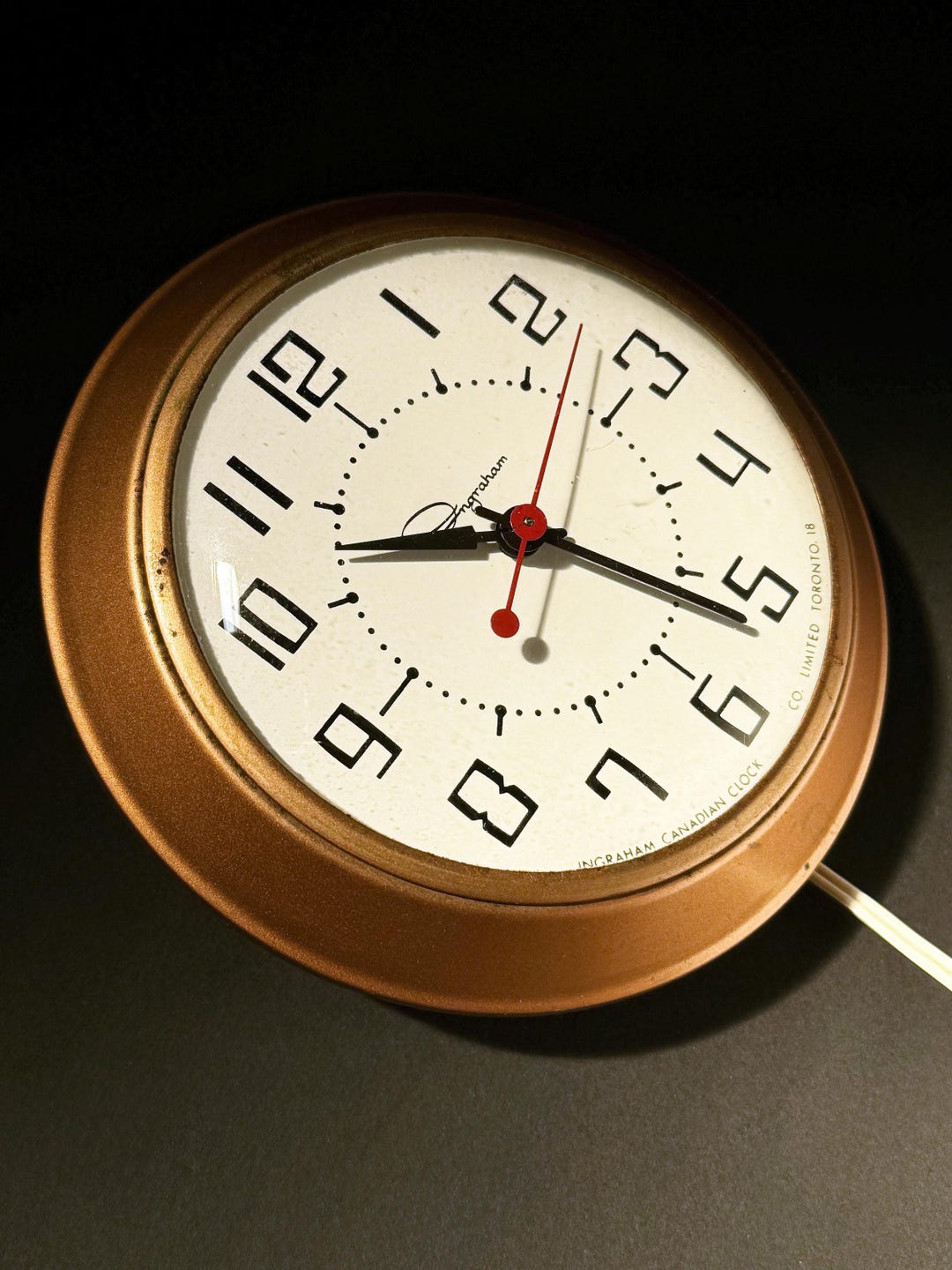 Mid-century Ingraham Electric Copper Wall Clock. - Etsy