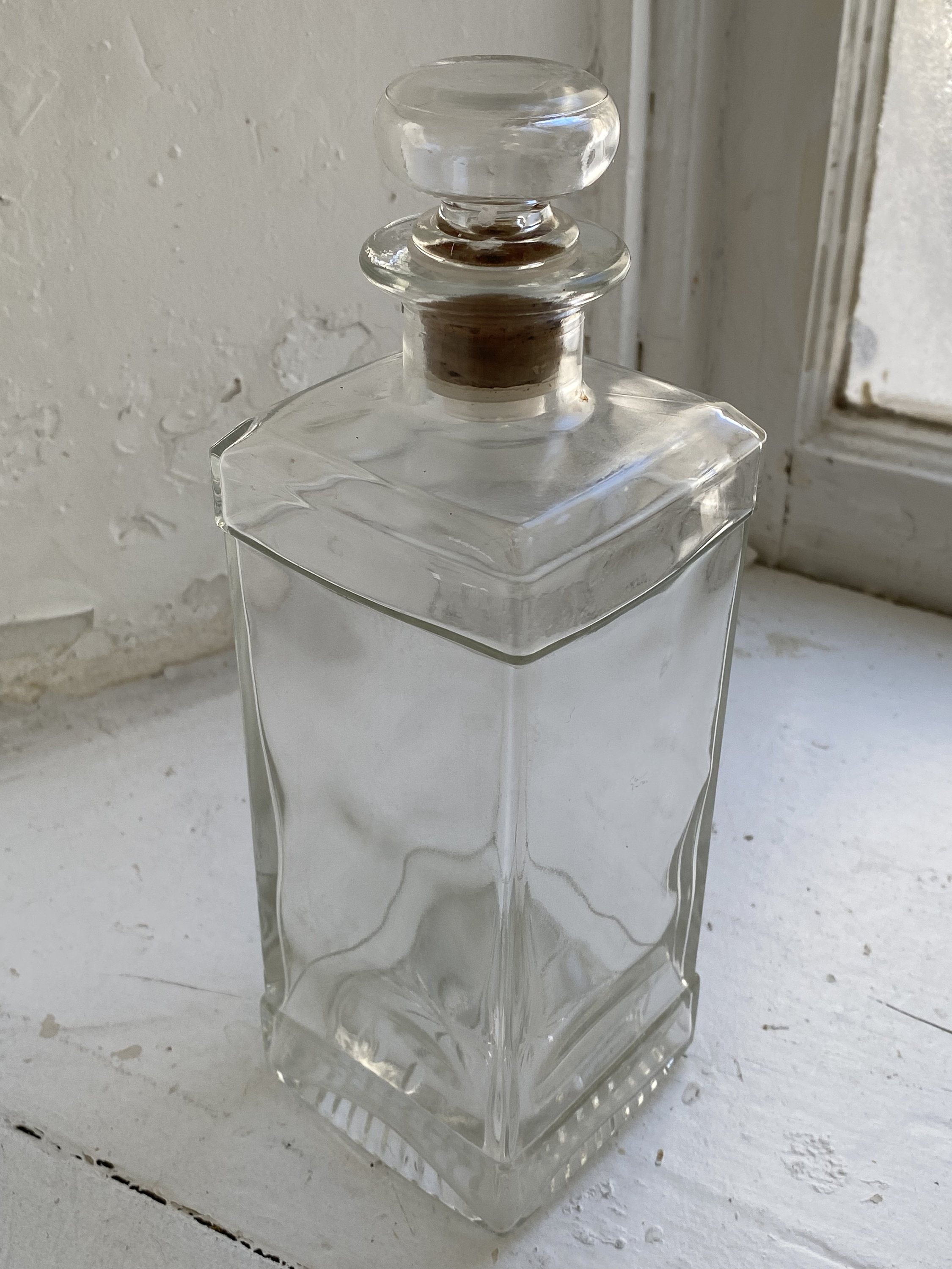 Vintage Glass Square Shaped Decanter. | Etsy