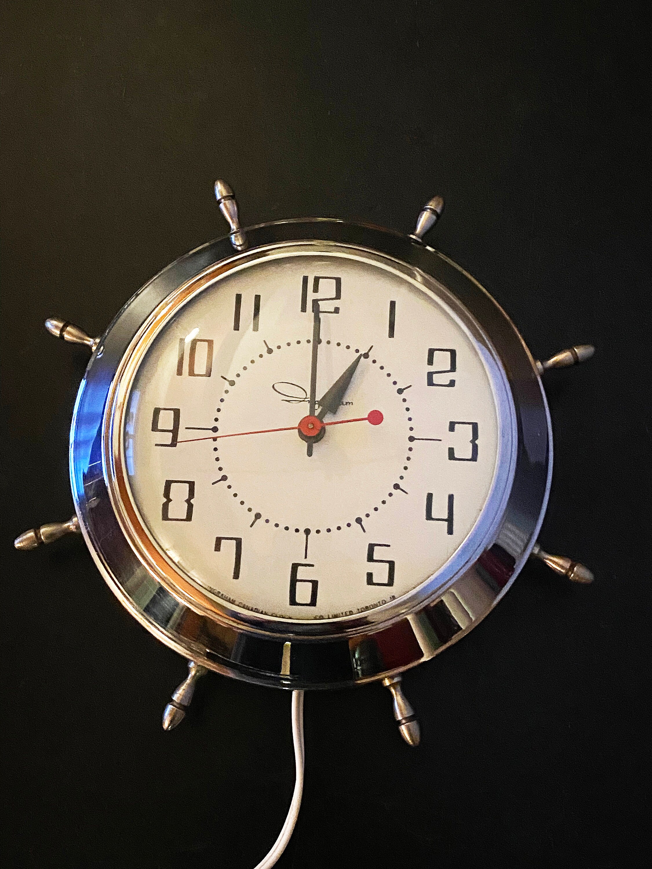 Mid Century Ingraham Chrome Electric Wall Clock. - Etsy