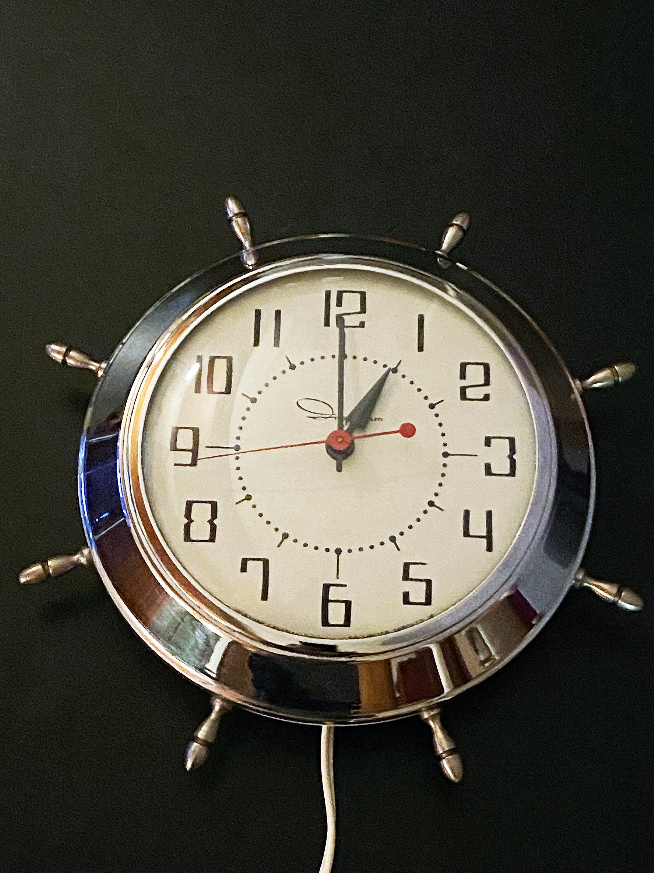 Mid Century Ingraham Chrome Electric Wall Clock. - Etsy