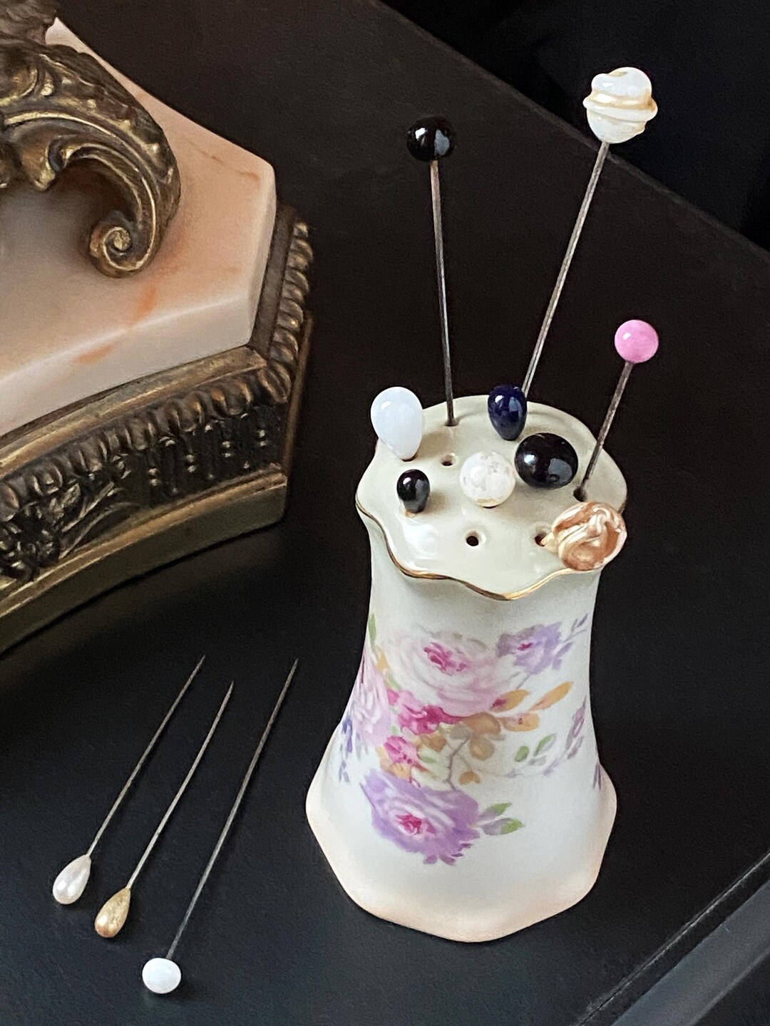 Victorian Hat Pins With Porcelain Holder. - Etsy