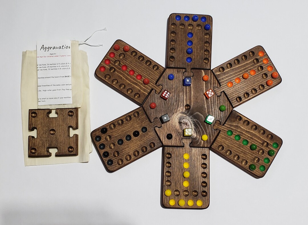 Aggravation Marble Board Game 2 3 4 5 6 Players 17 Inches Across ...