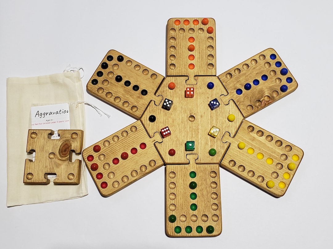 Aggravation Marble Board Game: Portable for 2-6 Players, 5/8