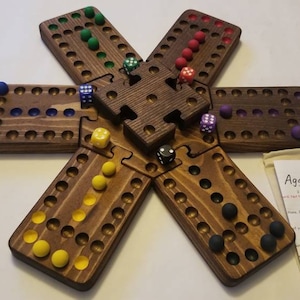 Aggravation Marble Board Game 2 3 4 5 6 Players 16 Inch Wood - Etsy