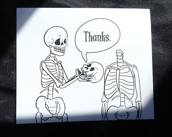 Skeleton Thanks - Etsy