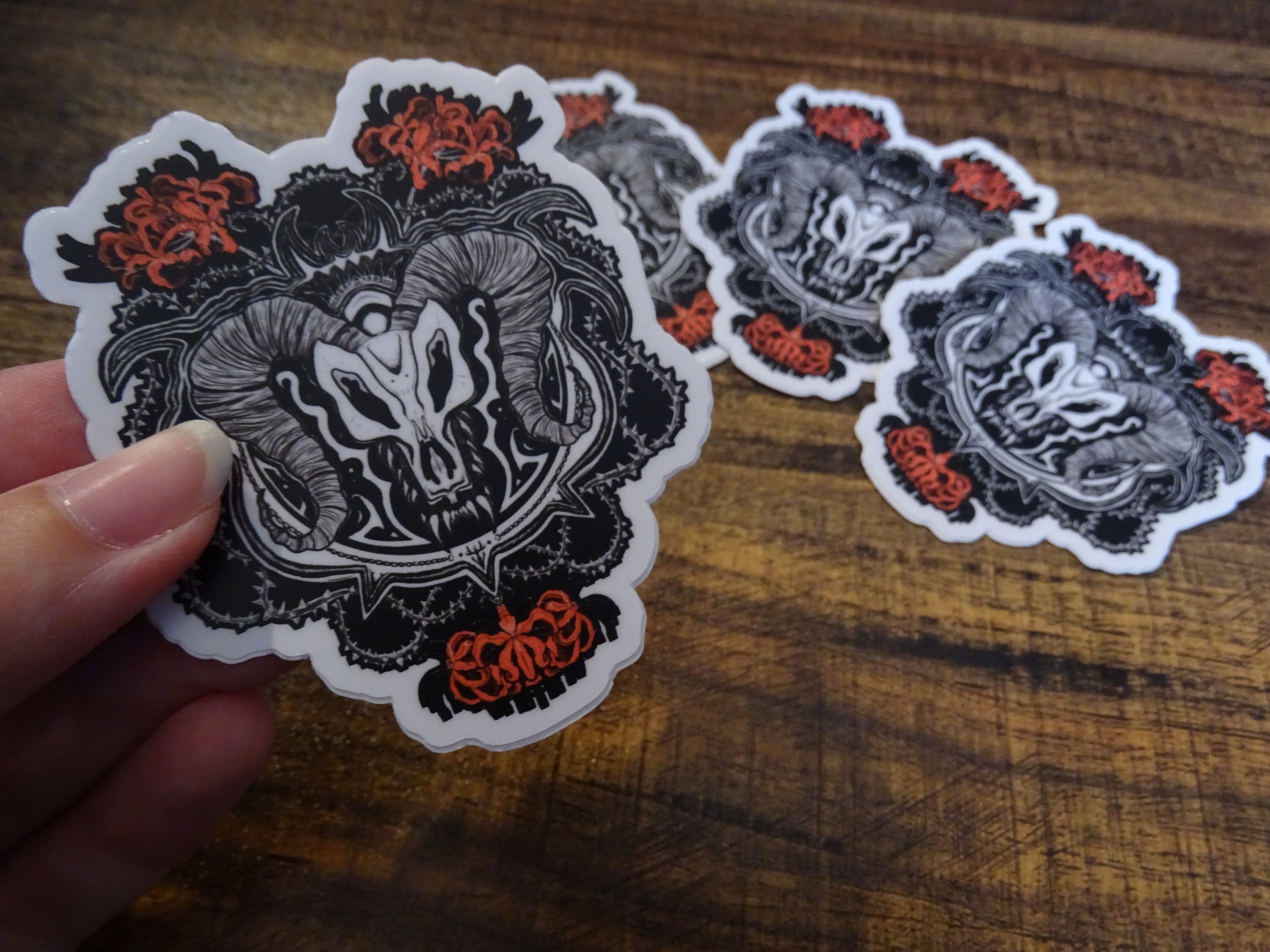 Holographic Demon Skull and Demon Skull Sticker - Etsy