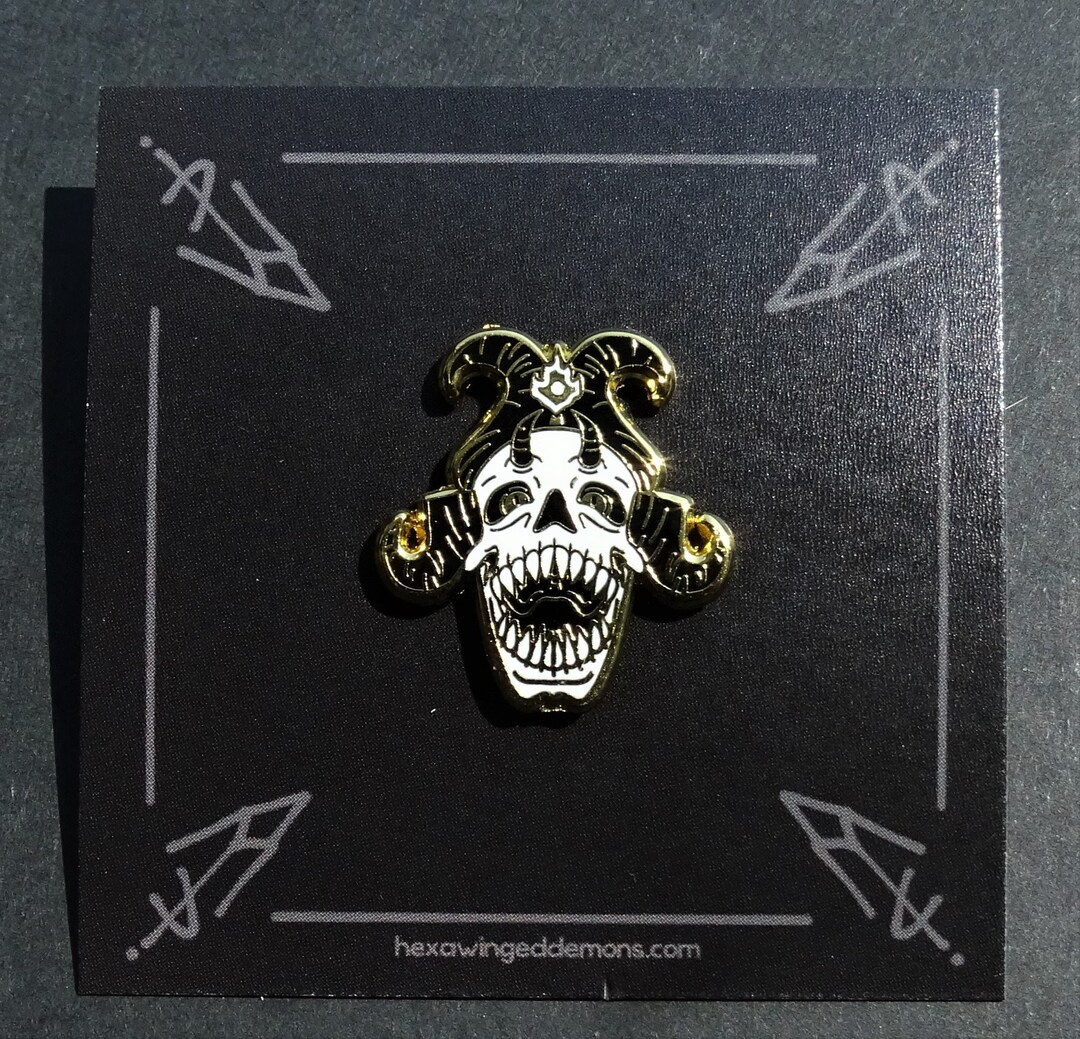 Hex Demon Skull Enamel Pin - Etsy