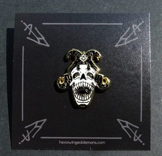 Hex Demon Skull Enamel Pin | Etsy