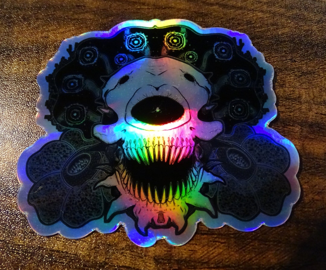Holographic Death Tyrant/beholder Skull Sticker - Etsy