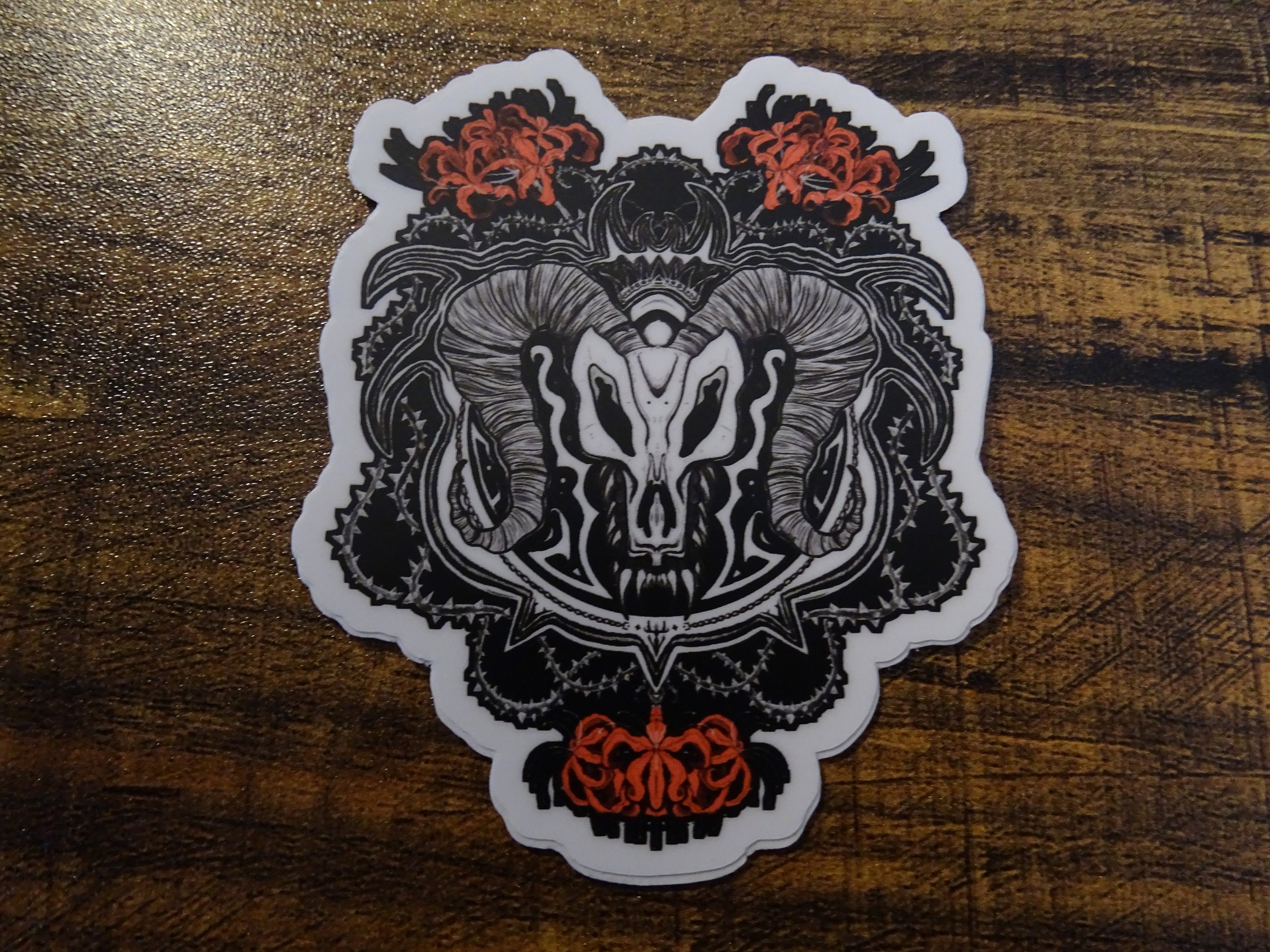 Holographic Demon Skull and Demon Skull Sticker - Etsy