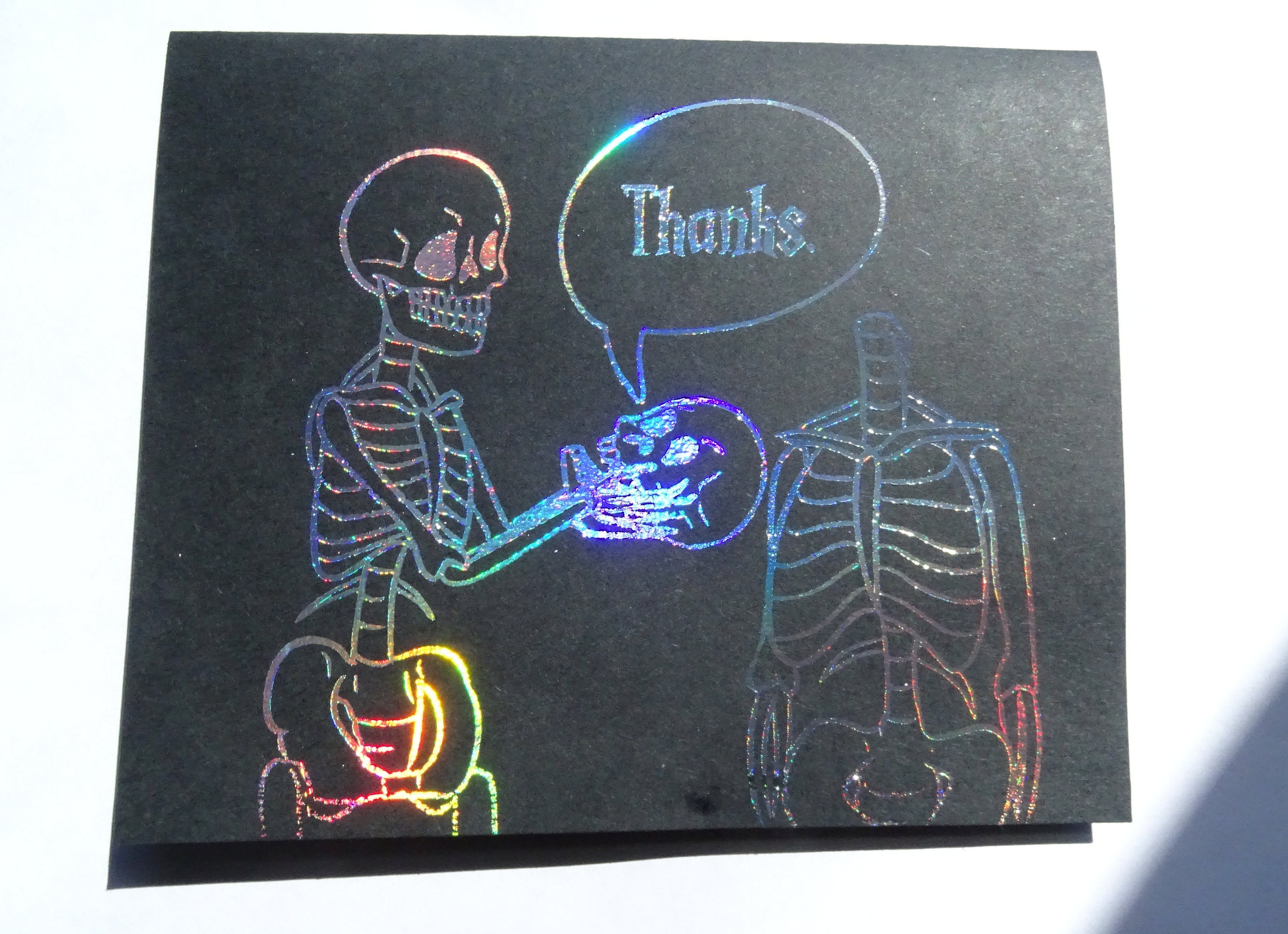 Thanks Skeleton Cards - Etsy