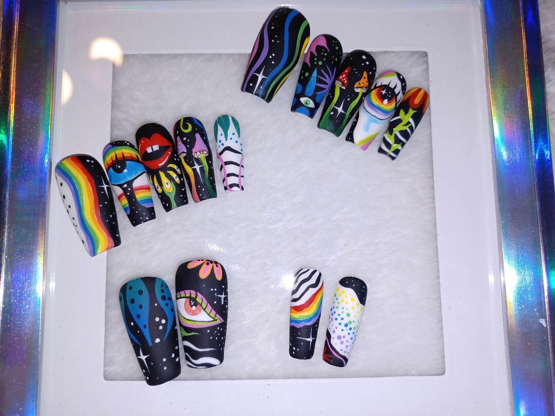 Its a Trip Hand Painted Full Press on Nail Set - Etsy