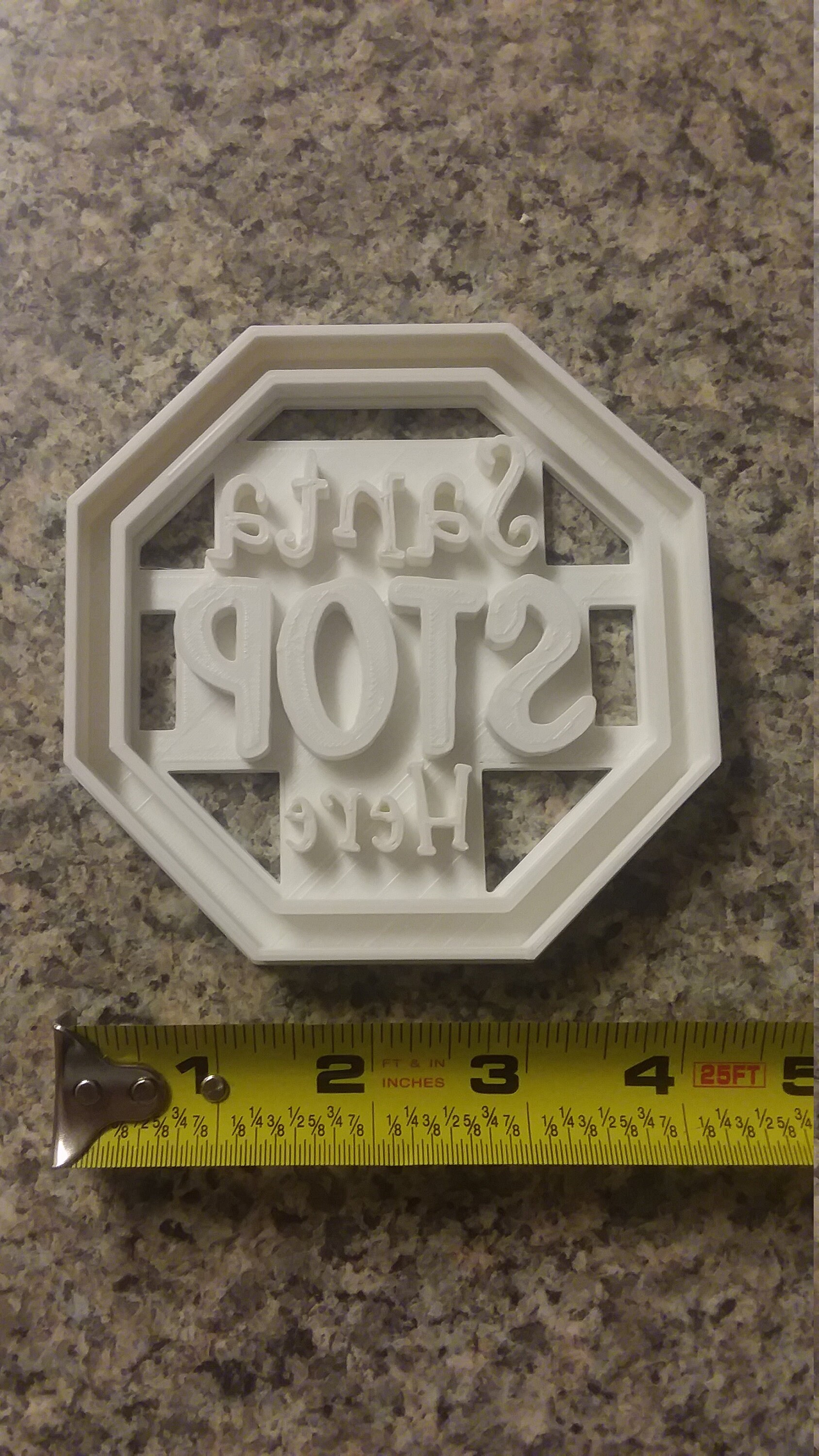 Santa Stop Here Sign 3D Printed Christmas Cookie Cutter Holiday - Etsy