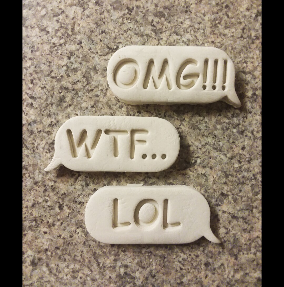 Text Message Abbreviations Set of 3 Cookie Cutter 3d Printed - Etsy
