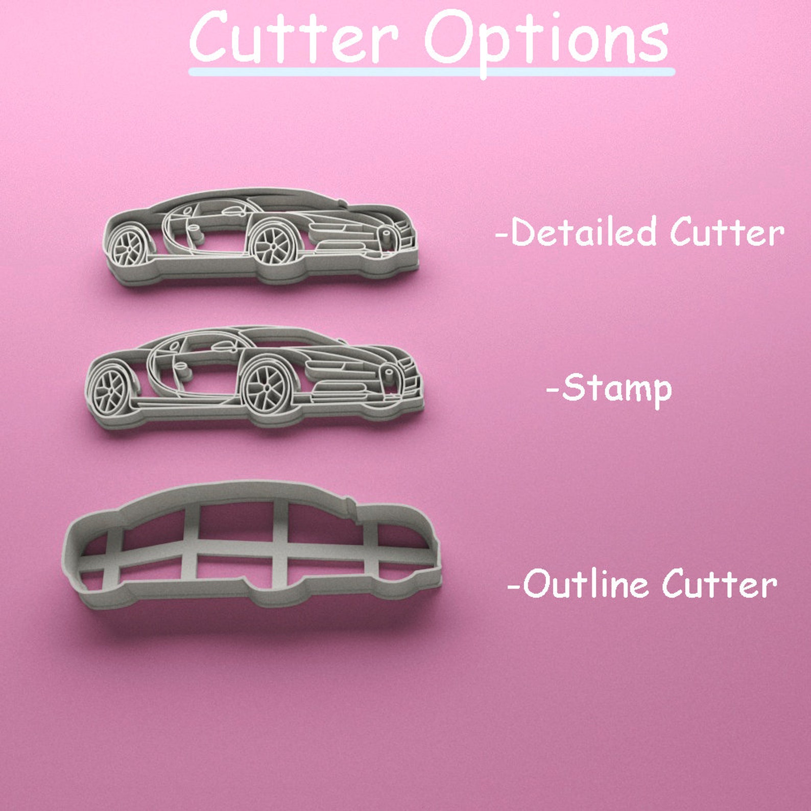 Bugatti Chiron Car Cookie Cutter 3D Printed - Etsy