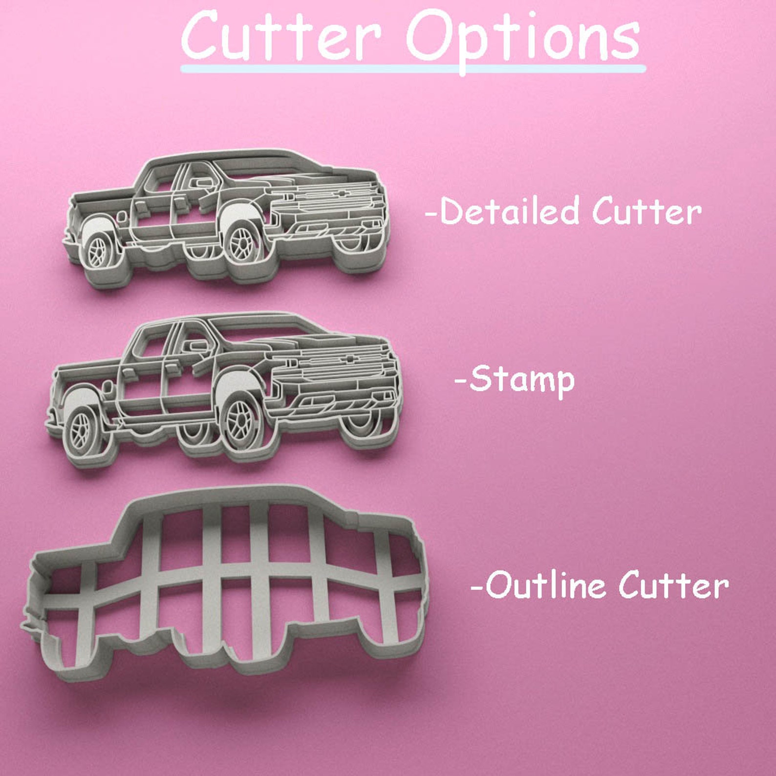 Chevy Silverado Truck Cookie Cutter 3D Printed - Etsy