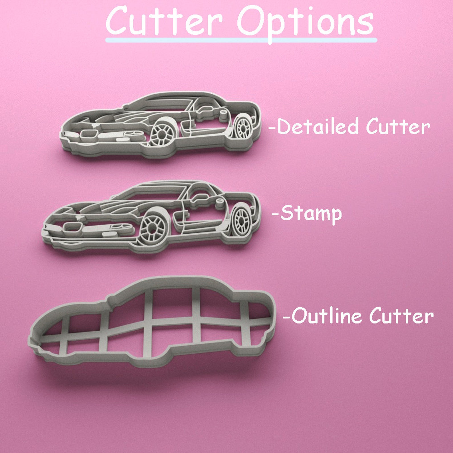 Corvette C5 Car Cookie Cutter 3D Printed - Etsy