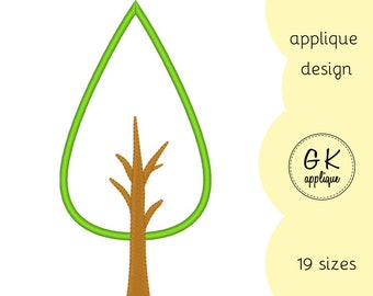 Tree Applique Design. Machine Embroidery Design for Instant | Etsy