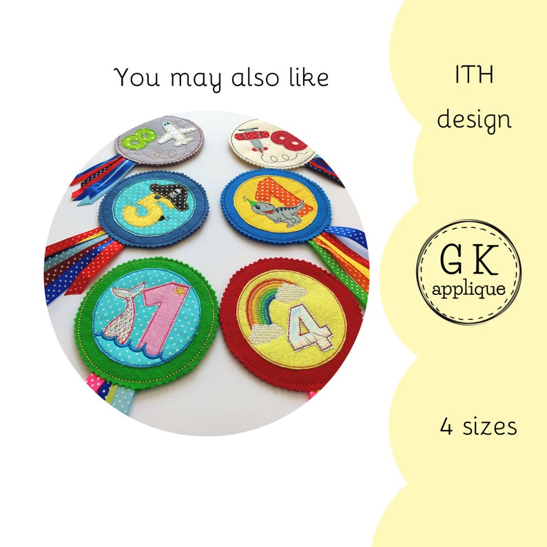 ITH Mermaid Birthday Badges Design Numbers 1-9 Set. in the - Etsy
