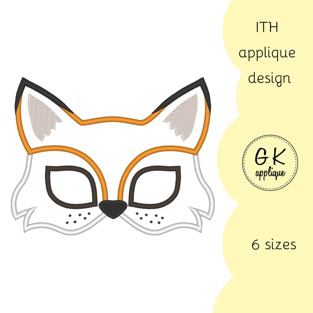 ITH Fox Mask Applique Design. Animal Mask Machine Embroidery Pattern ...