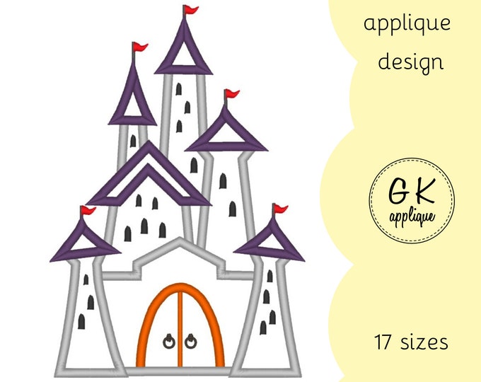 Castle Applique Design. Castle Embroidery Design. Machine - Etsy