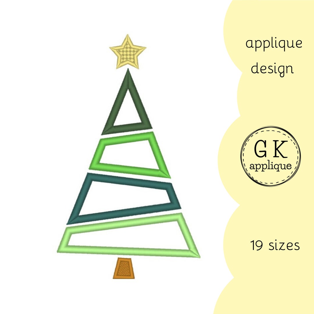 Christmas Tree Applique Design. Machine Embroidery Design. - Etsy