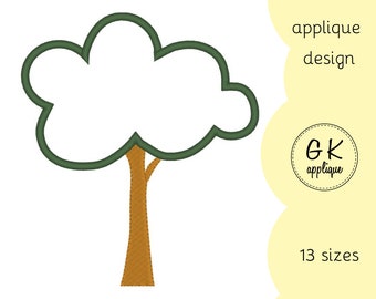 Tree Applique Design. Machine Embroidery Design for Instant | Etsy