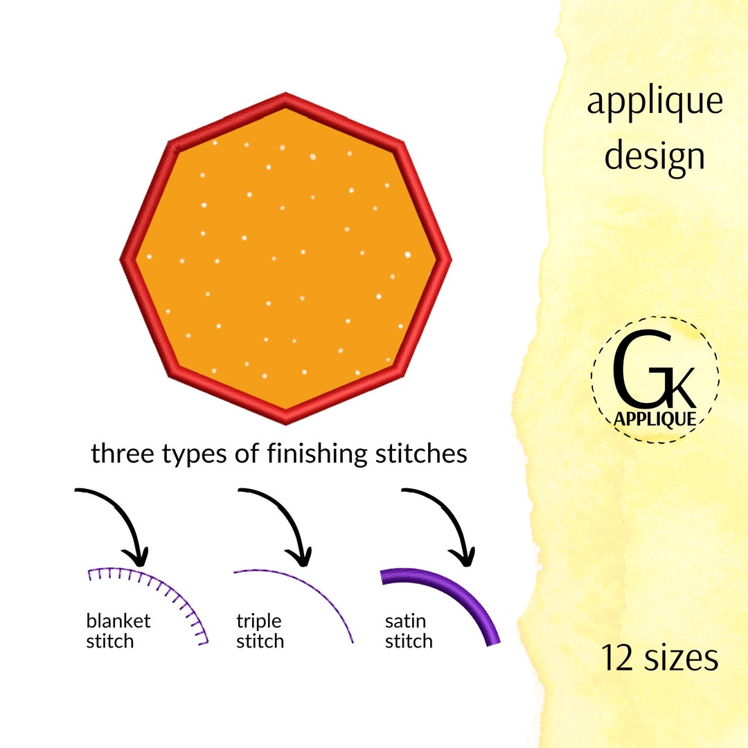 Octagon Applique Design. Shape Applique Pattern. Frame Applique ...