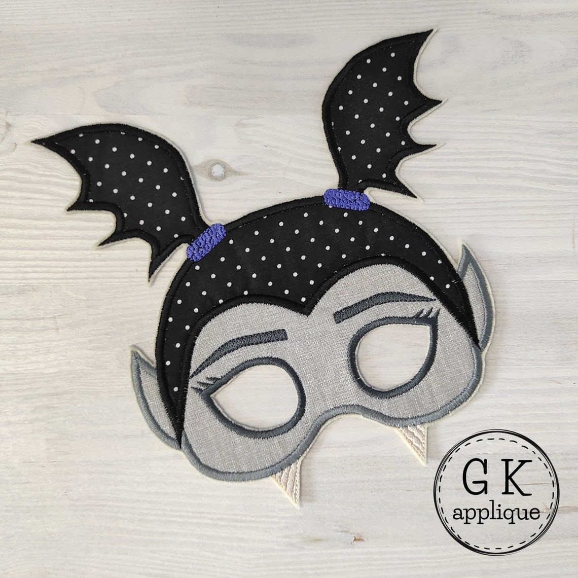 ITH Vampire girl mask applique. Vampiress mask. Halloween mask | Etsy