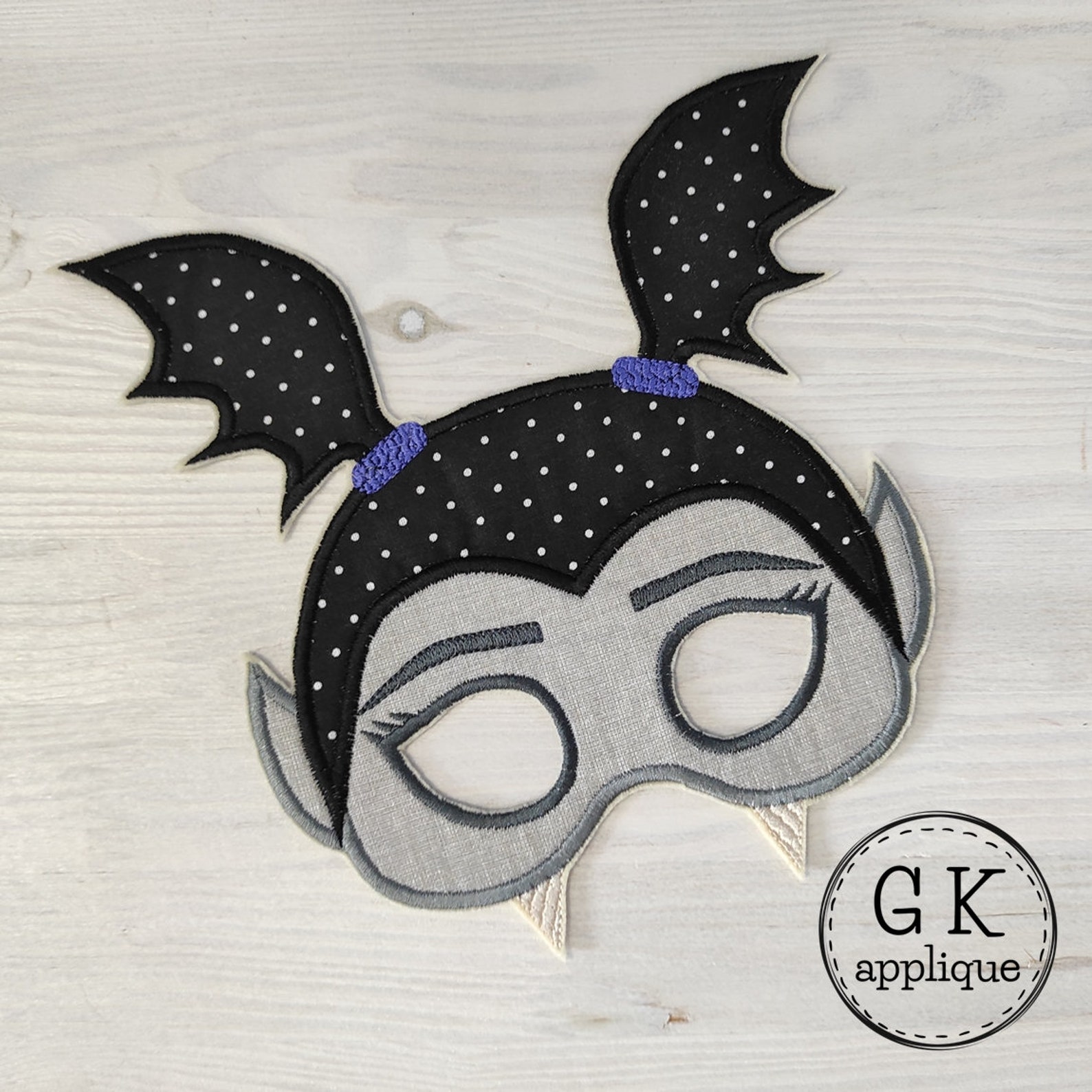 ITH Vampire girl mask applique. Vampiress mask. Halloween mask | Etsy