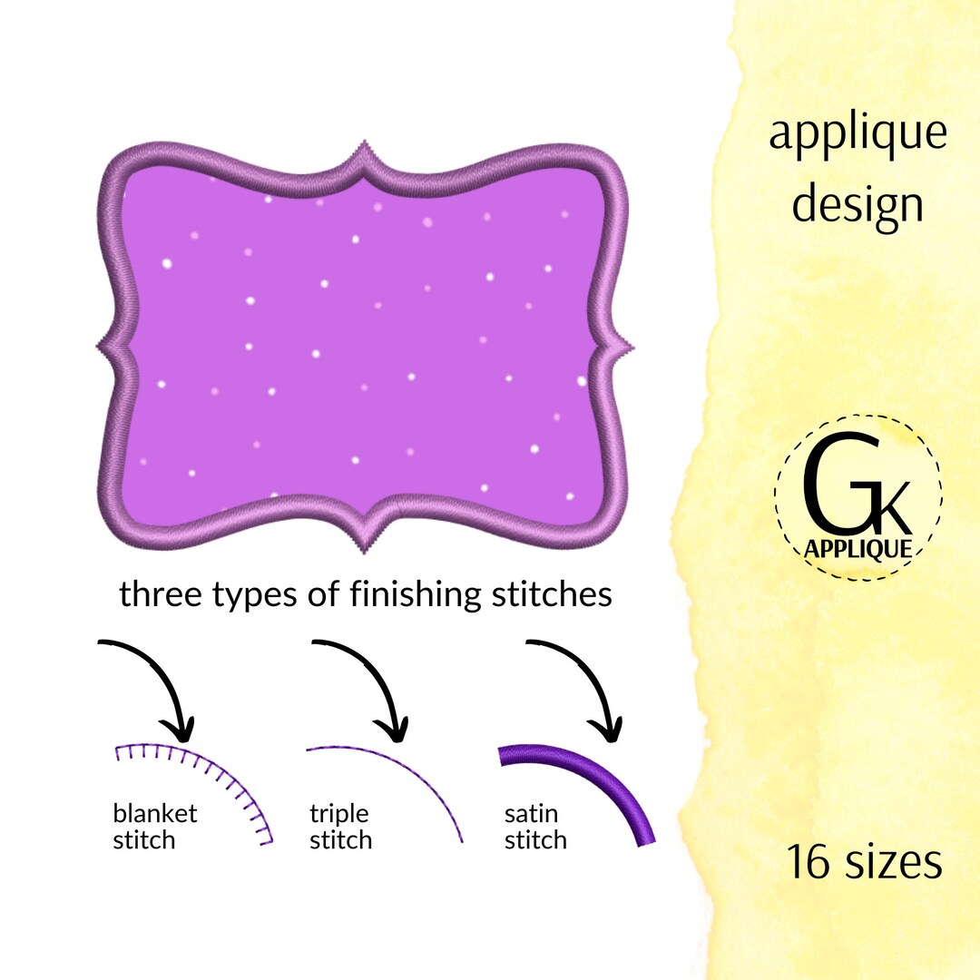 Decorative Frame Applique Design. Shape Applique Pattern. Shape Machine ...