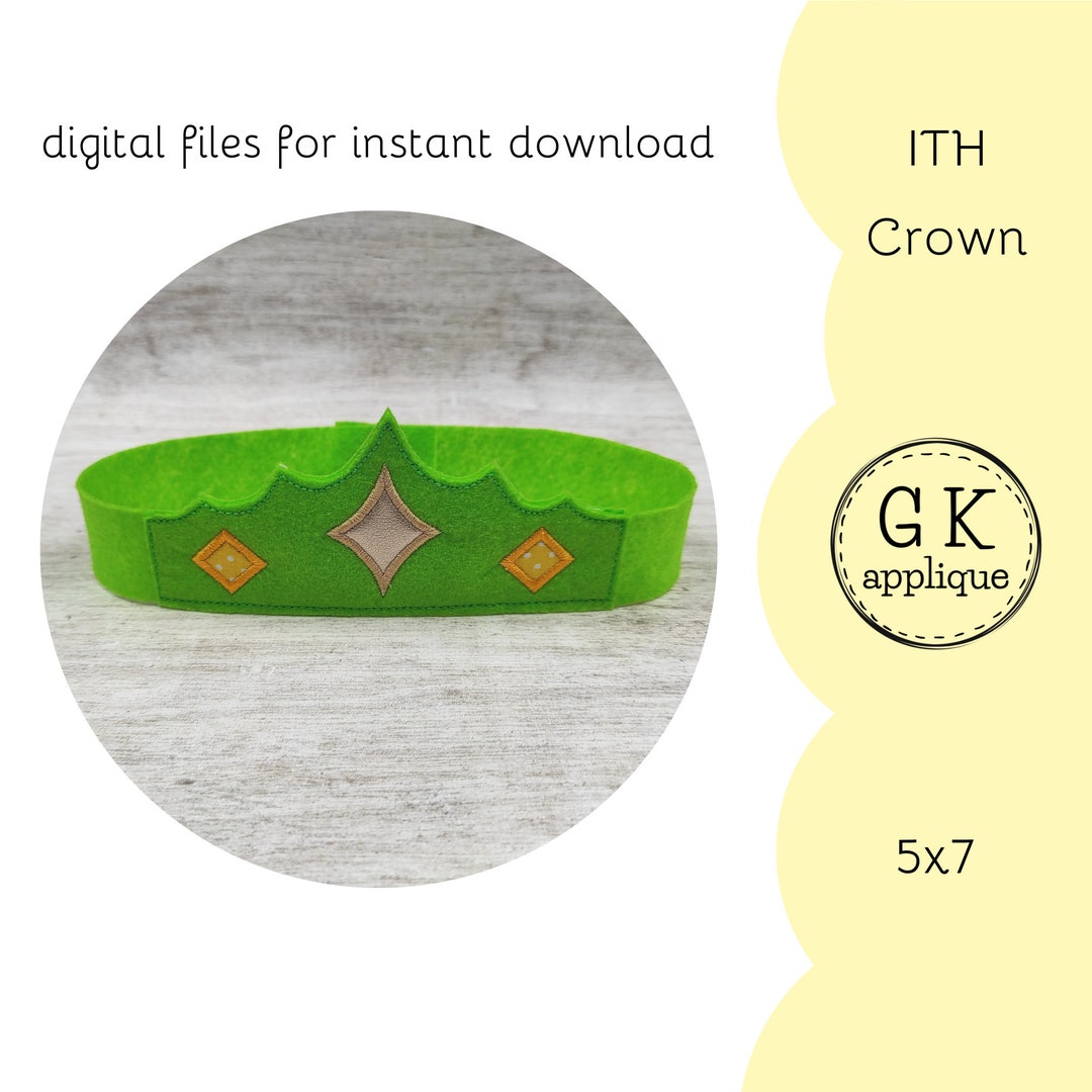 ITH Crown Design. Crown Machine Embroidery Design. in the Hoop Birthday Crown Pattern. - Etsy