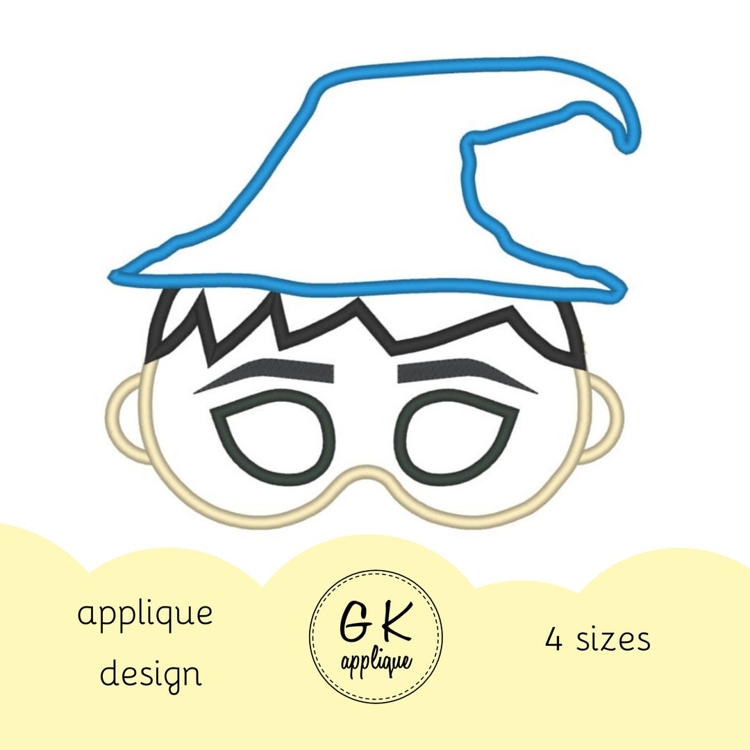 ITH Wizard Mask Applique Design. Halloween Mask Embroidery Design. in ...