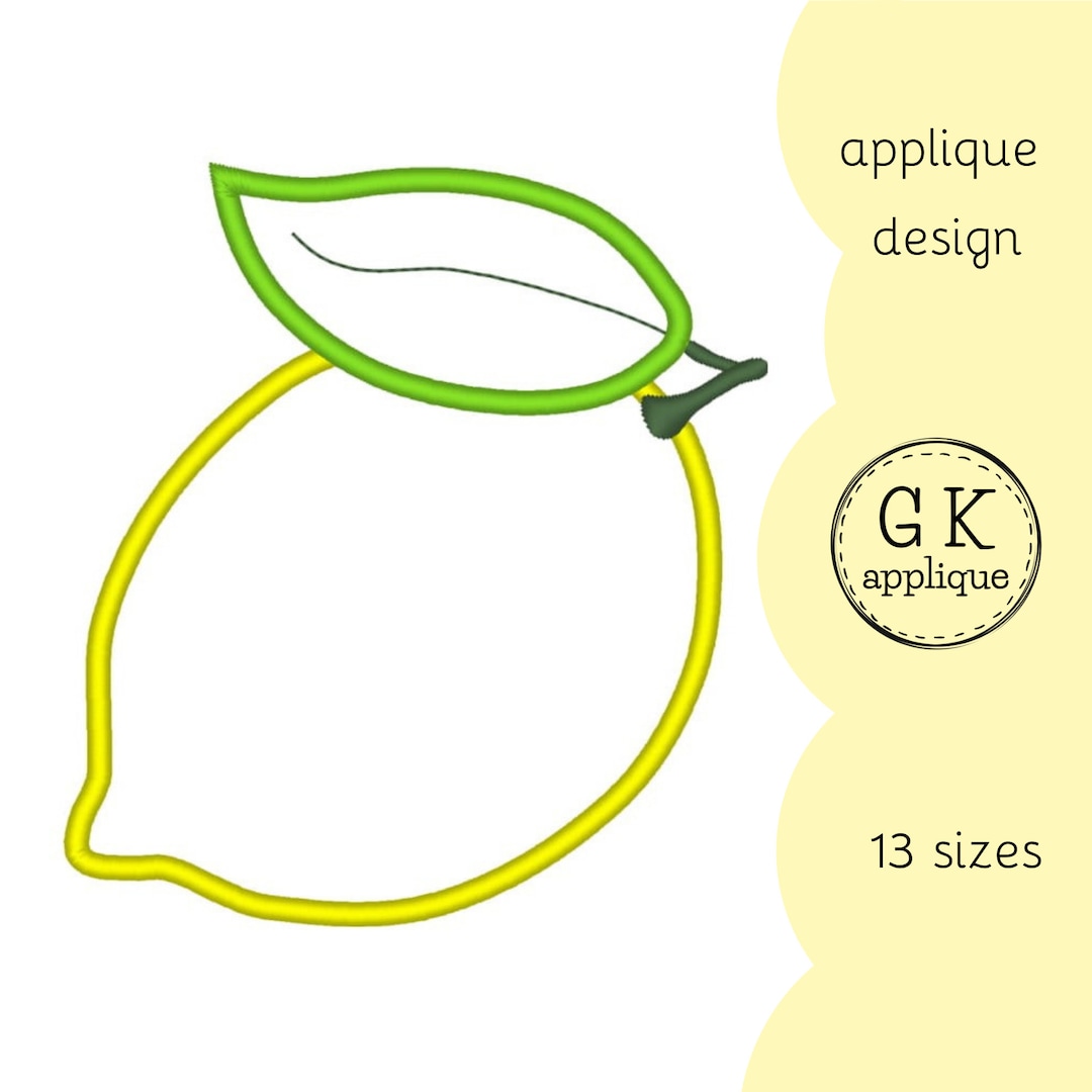 Lemon Applique Design. Fruit Machine Embroidery Pattern. - Etsy