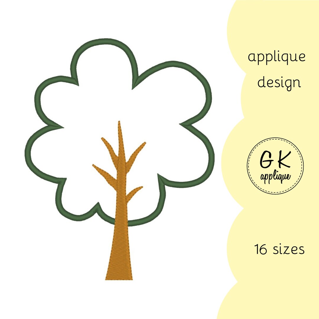 Tree Applique Design. Machine Embroidery Design. - Etsy