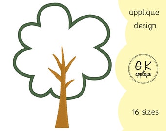 Tree Applique Design. Machine Embroidery Design for Instant | Etsy