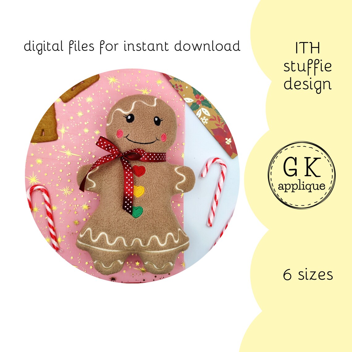 ITH Gingerbread Girl Stuffie Design. in the Hoop Plushie. ITH - Etsy