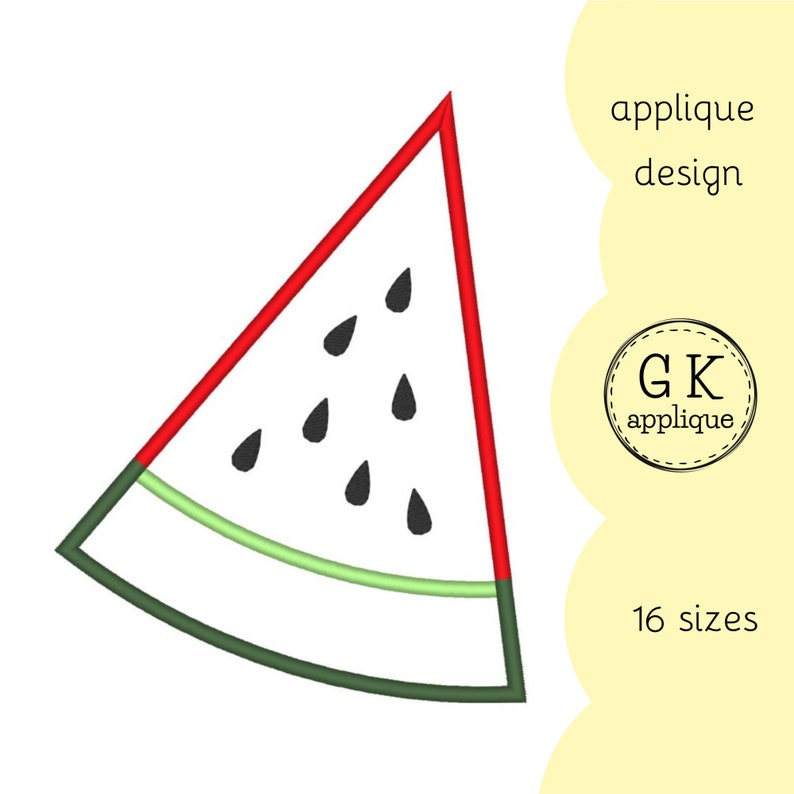 Watermelon Applique Design. Food Machine Embroidery Pattern. - Etsy