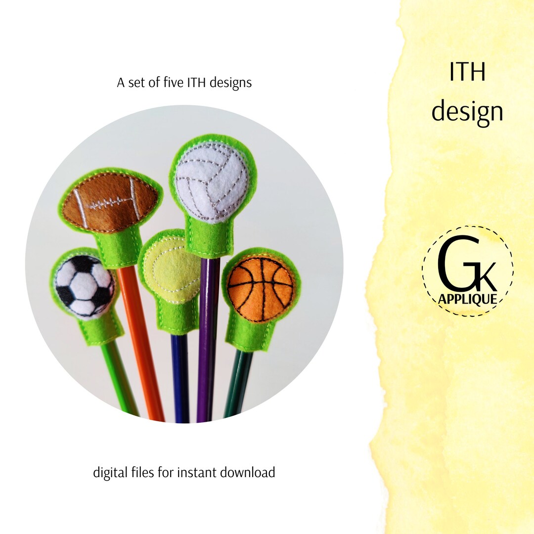 A Set of Five Sport Pencil Topper Designs. Sport Pencil Topper. in the ...