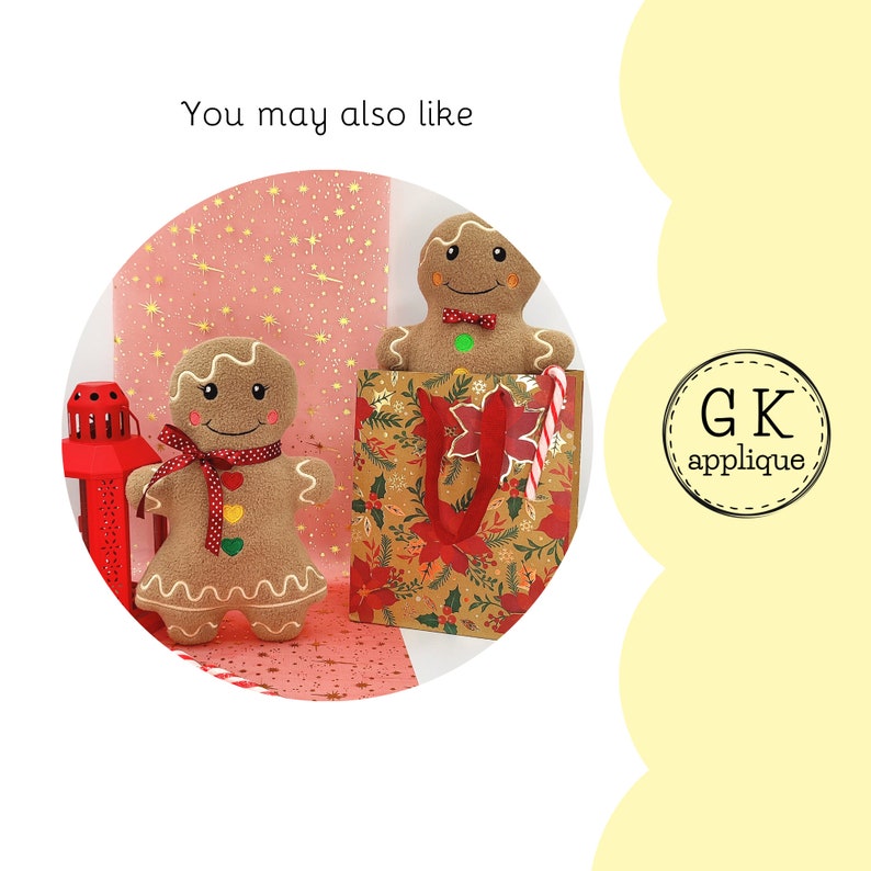 ITH Gingerbread Man Stuffie Design. in the Hoop Plushie. ITH Winter ...